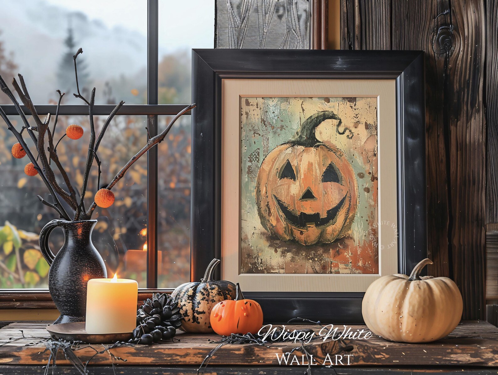 Printable Halloween Pumpkin Art Gift | Jack O Lantern Instant Download ...