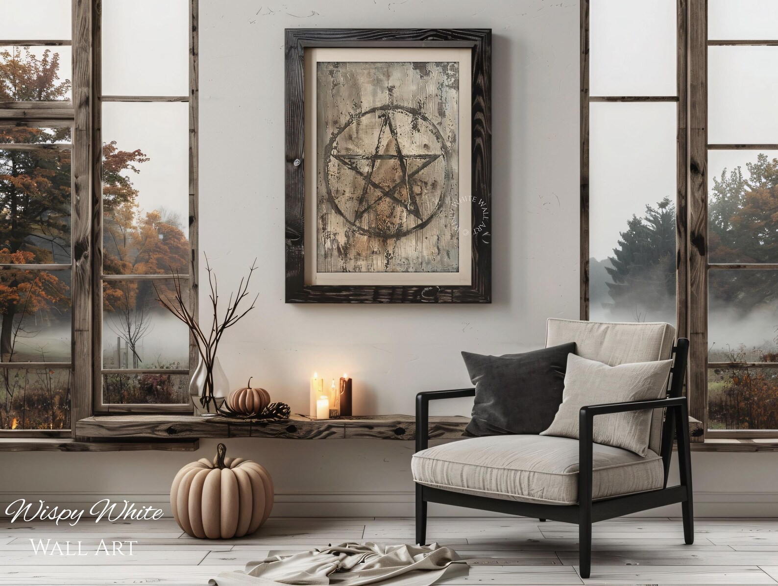 Printable Pentagram Pentacle Pagan Wiccan Art Gift | Rustic Halloween ...