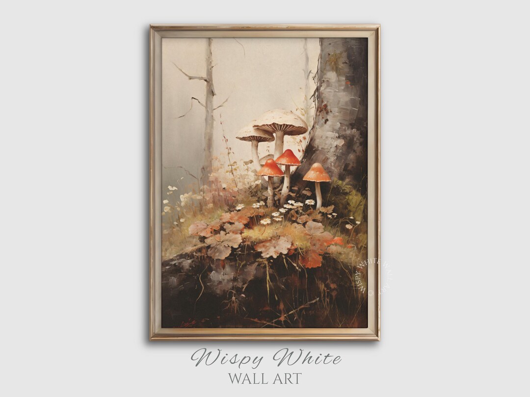 Rustic Fall Forest Digital Download Print | Toadstools | Vintage Style ...