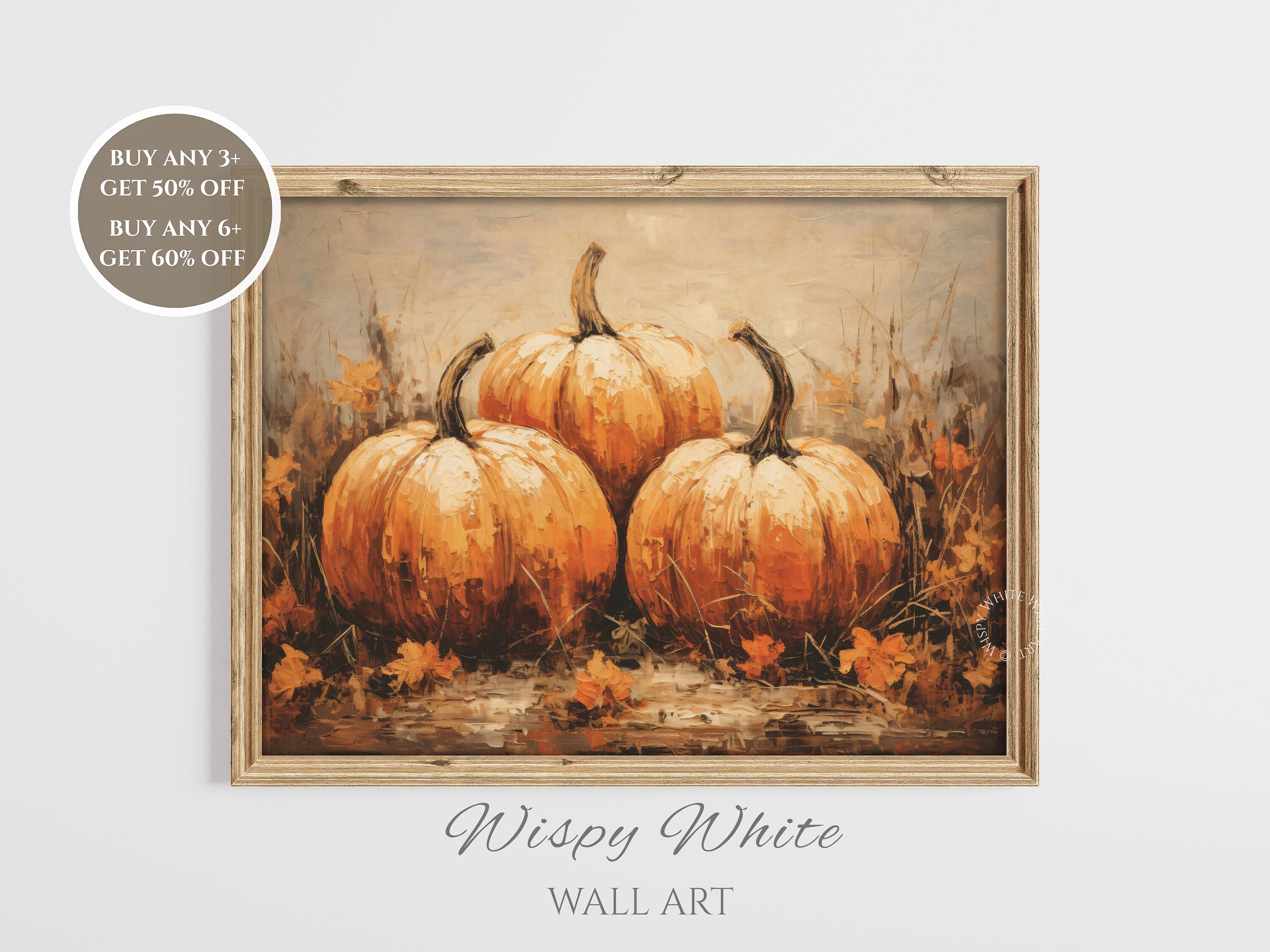 Rustic Fall Pumpkin Digital Download Print Vintage Style Autumn Decor ...