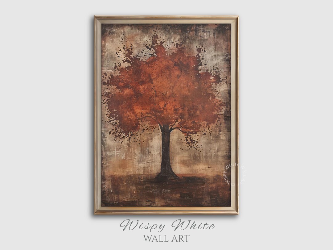 Printable Rustic Autumn Fall Tree Painting | Rustic Fall Digital ...