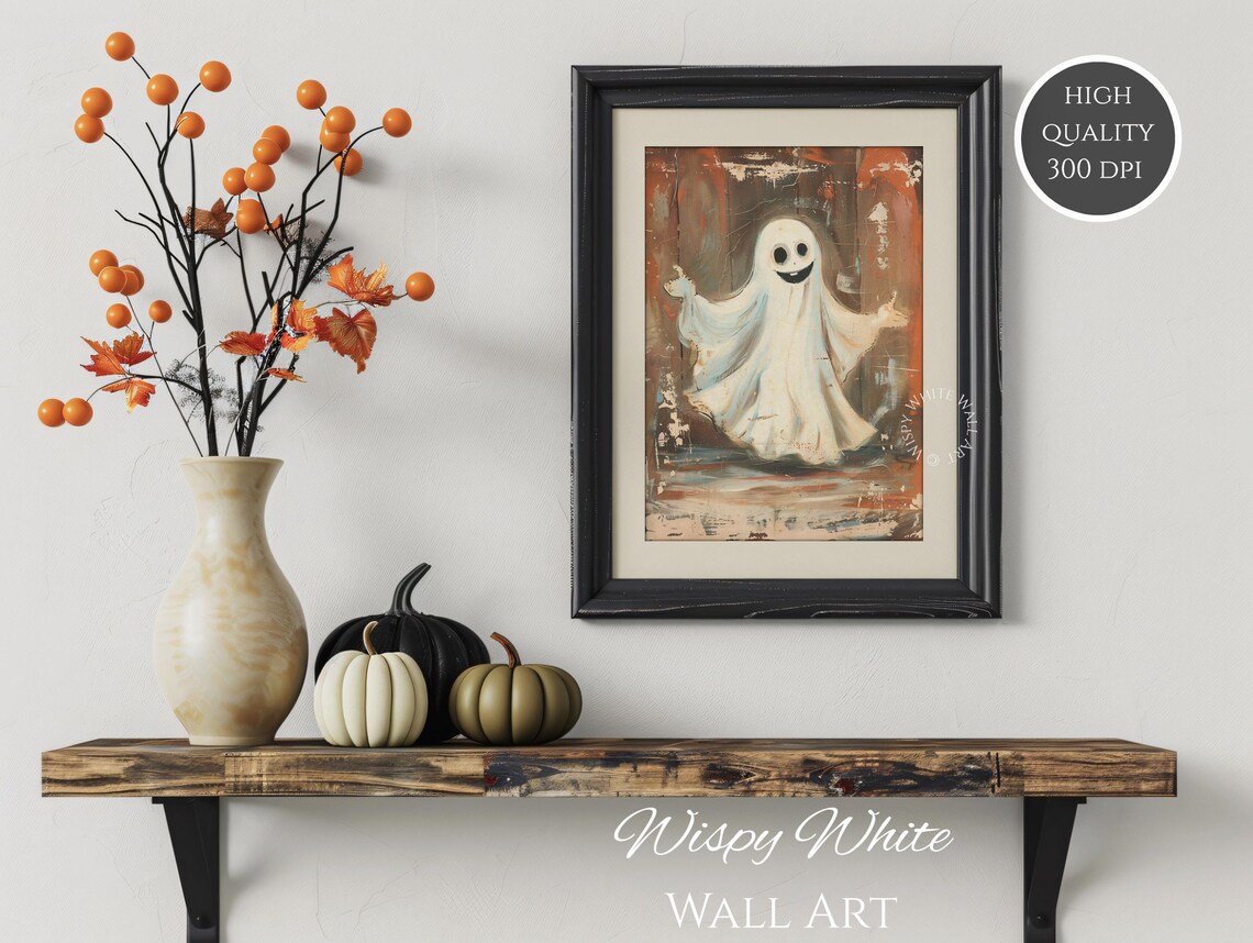 Printable Cute Halloween Ghost Vintage Halloween Digital Download ...