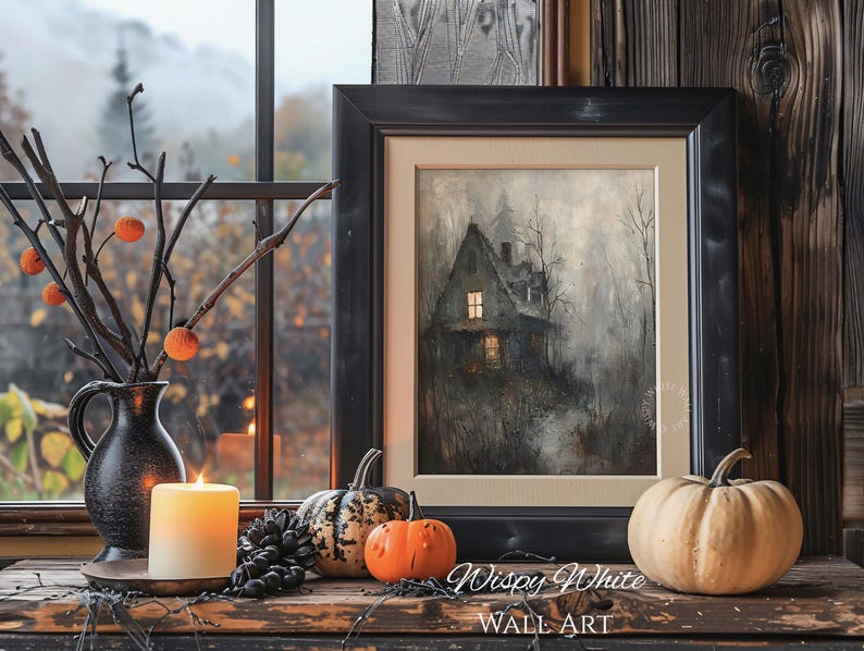 Printable Haunted House Halloween Gift Vintage Digital Download Print ...