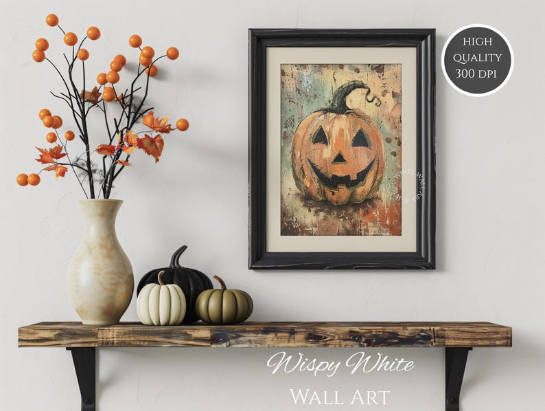 Printable Halloween Pumpkin Art Gift | Jack O Lantern Instant Download ...