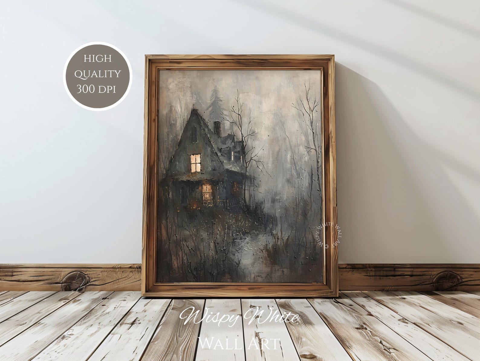 Printable Haunted House Halloween Gift Vintage Digital Download Print ...