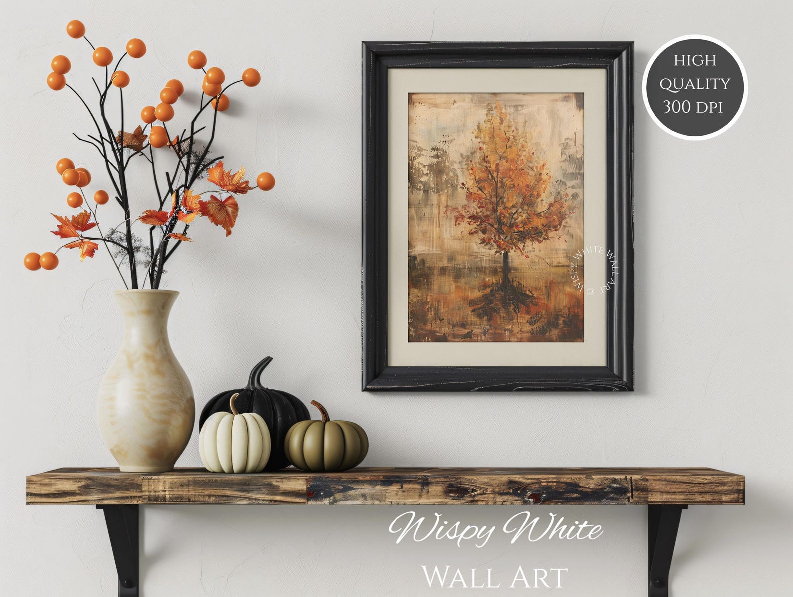 Printable Rustic Fall Tree Autumn Painting | Rustic Fall Digital ...