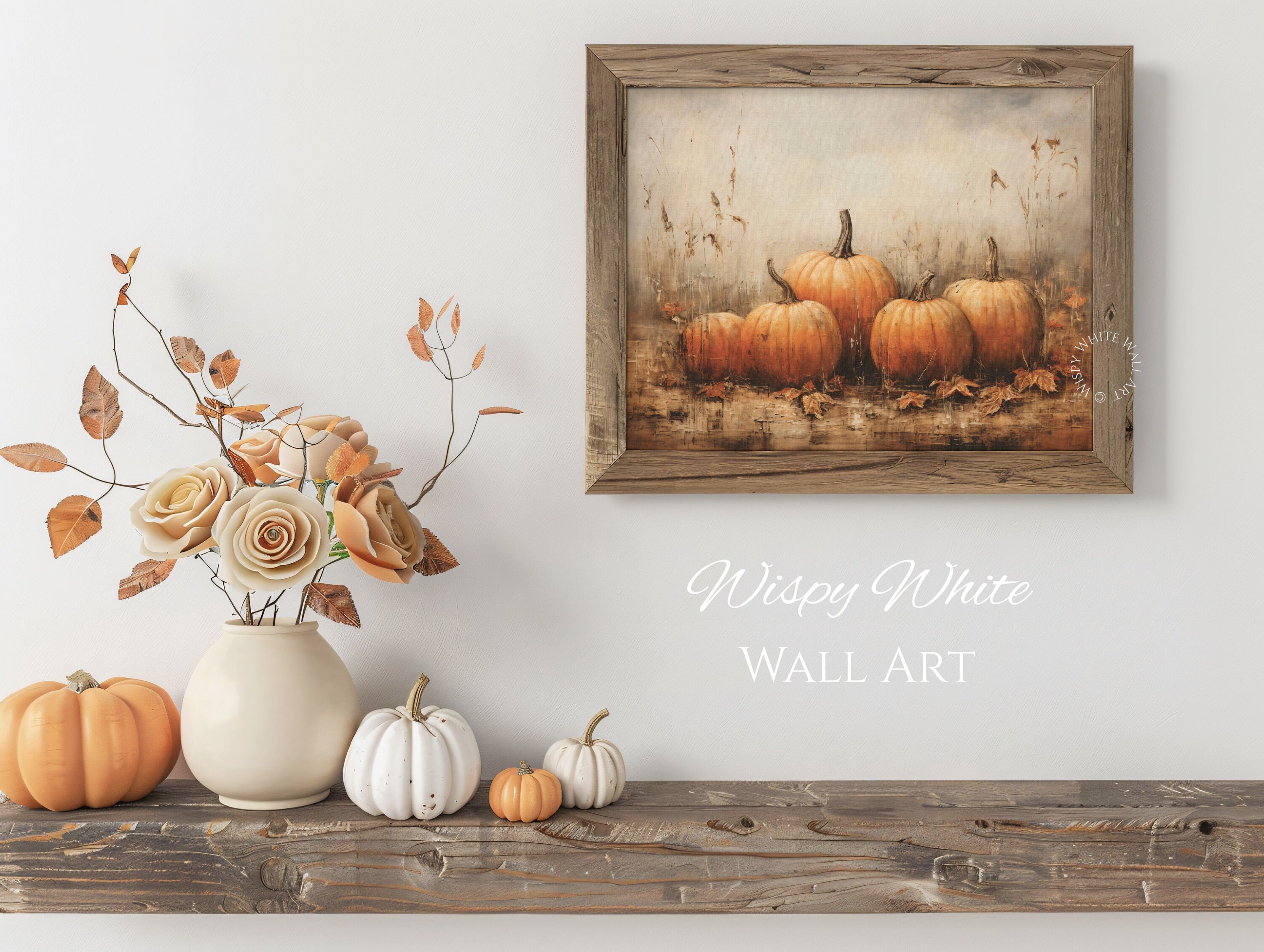 Rustic Autumn Pumpkin Digital Download Print Printable Fall Art Vintage ...
