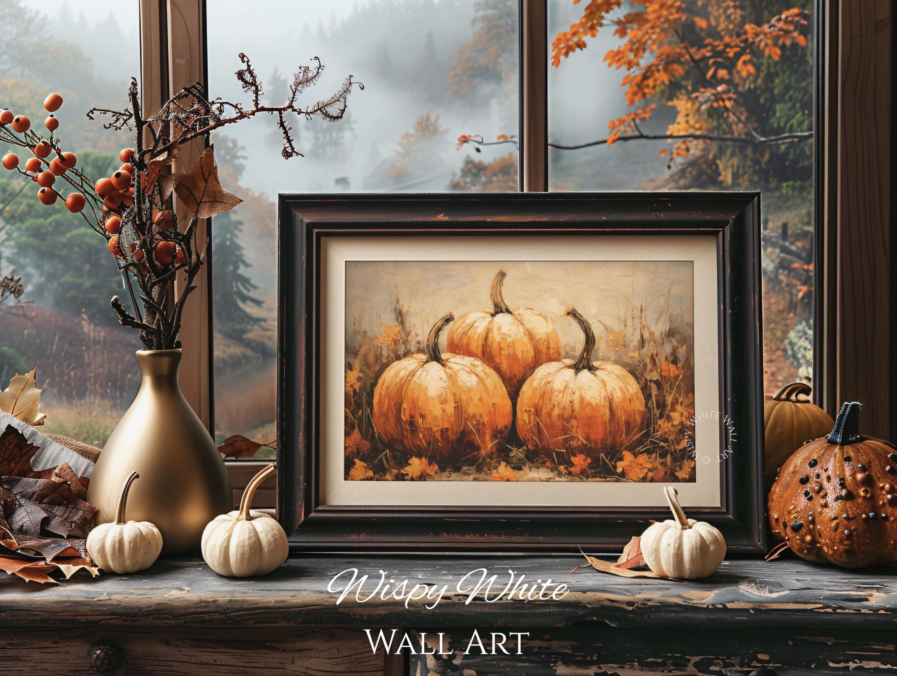 Rustic Fall Pumpkin Digital Download Print Vintage Style Autumn Decor ...