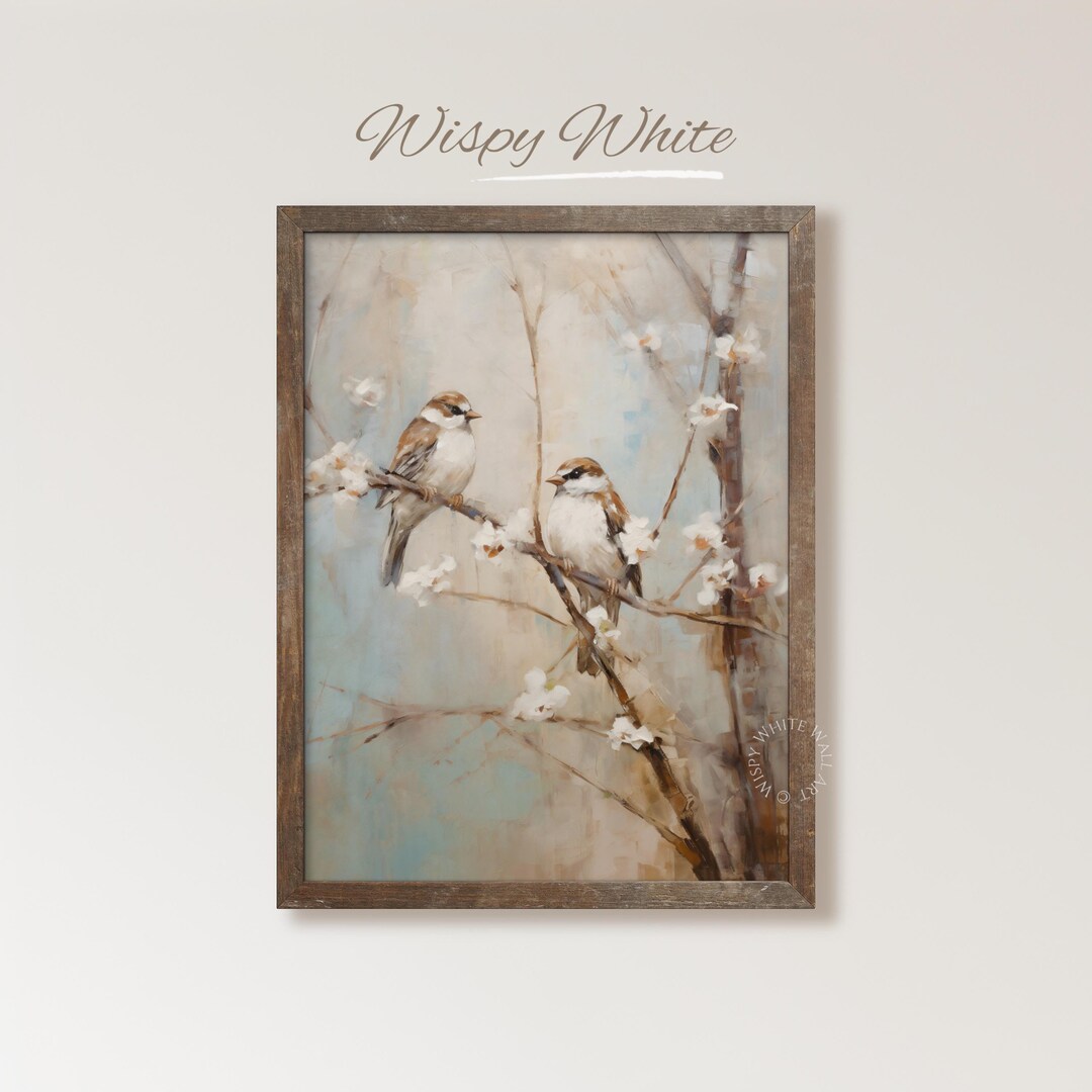 Vintage Style PRINTABLE Spring Birds Wall Art Watercolor Painting ...