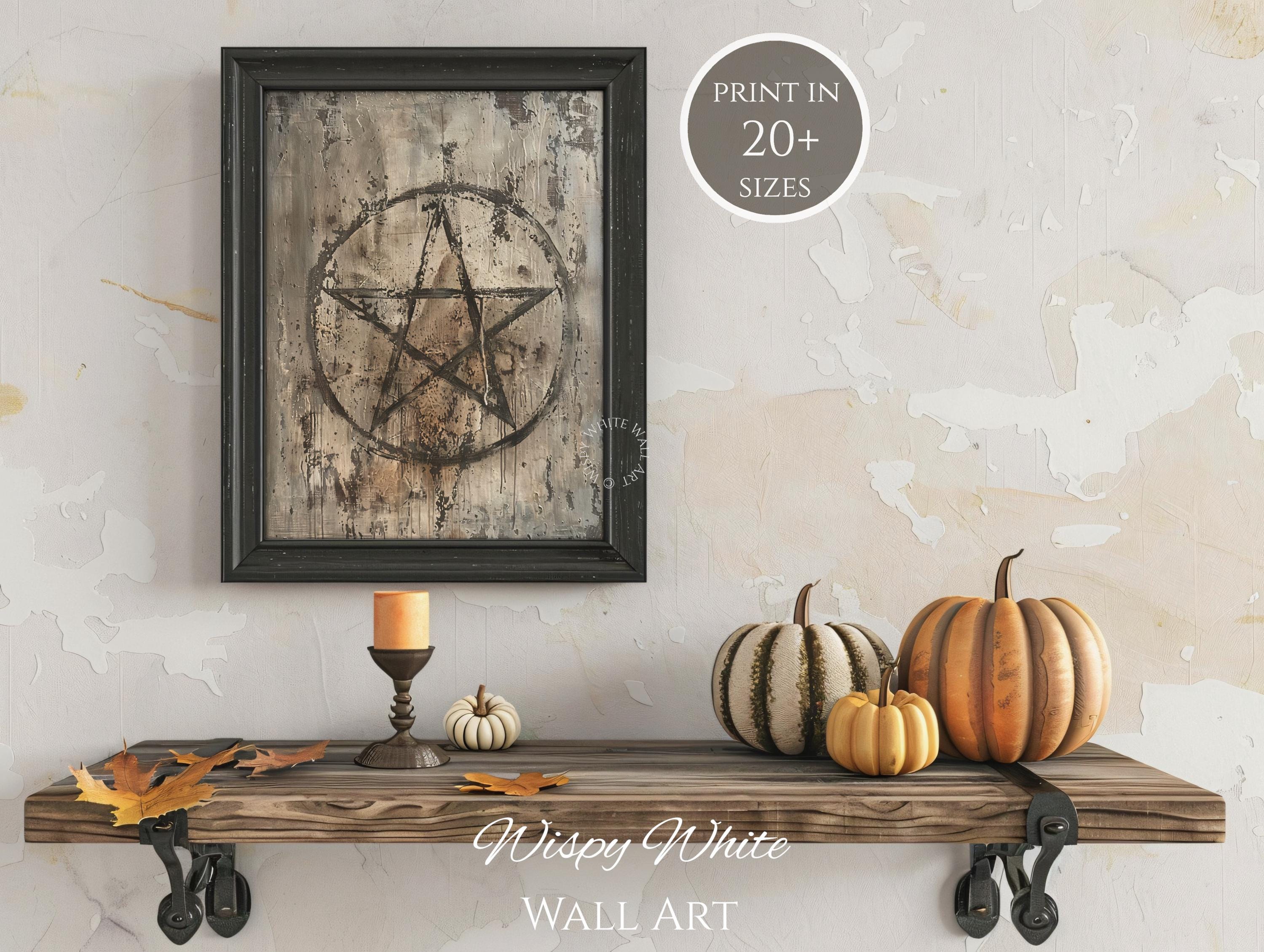 Printable Pentagram Pentacle Pagan Wiccan Art Gift | Rustic Halloween ...