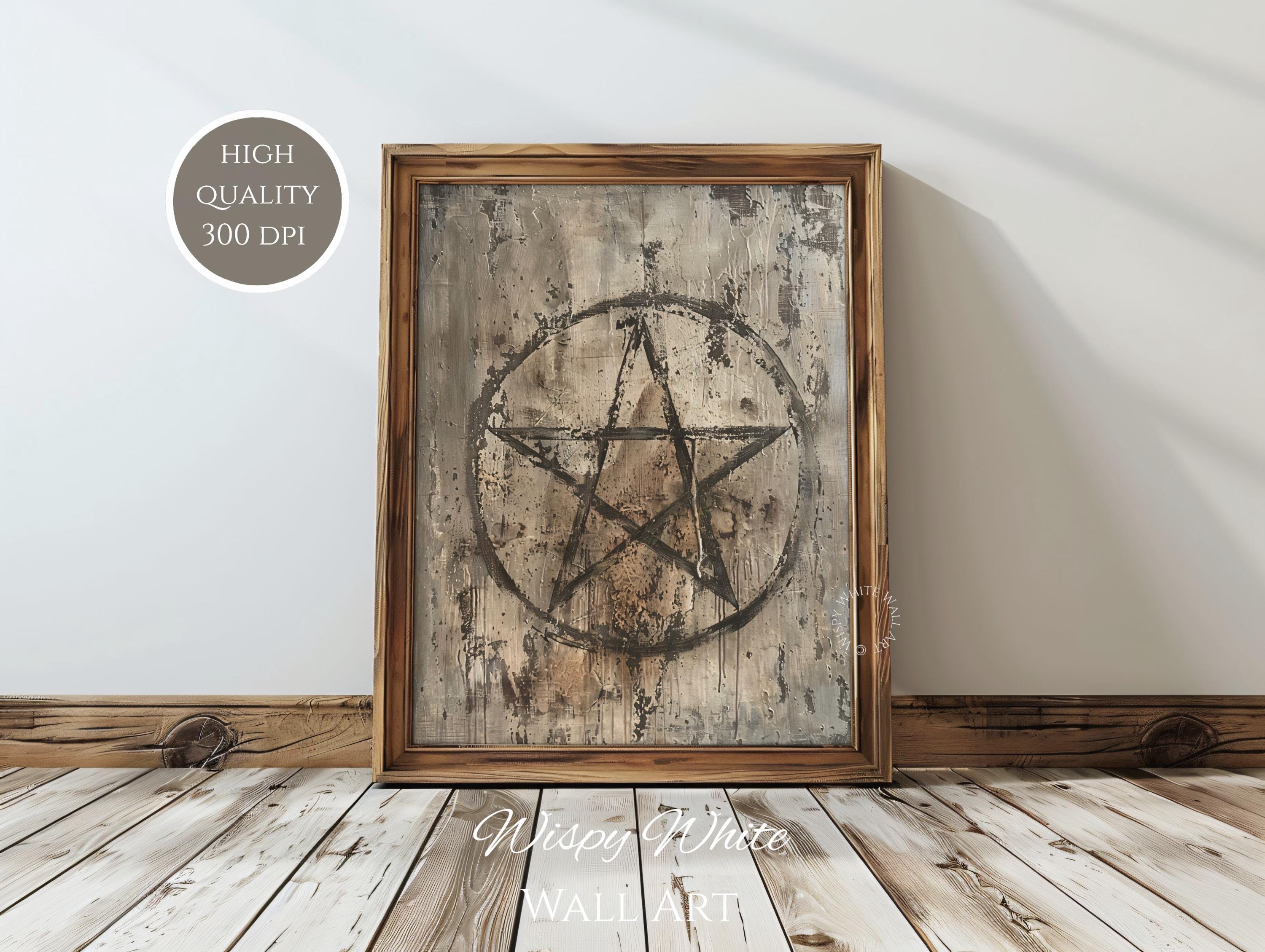 Printable Pentagram Pentacle Pagan Wiccan Art Gift | Rustic Halloween ...