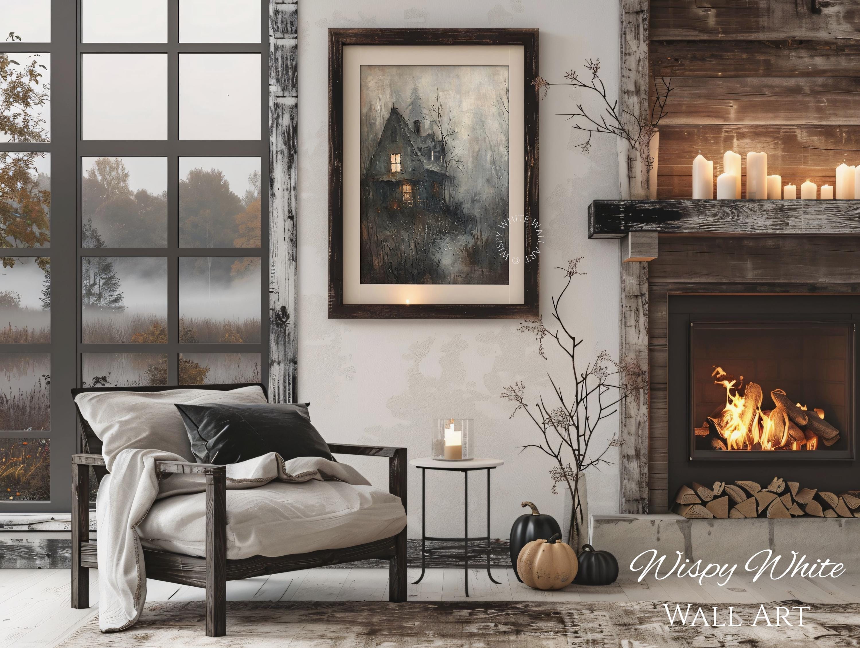 Printable Haunted House Halloween Gift Vintage Digital Download Print ...