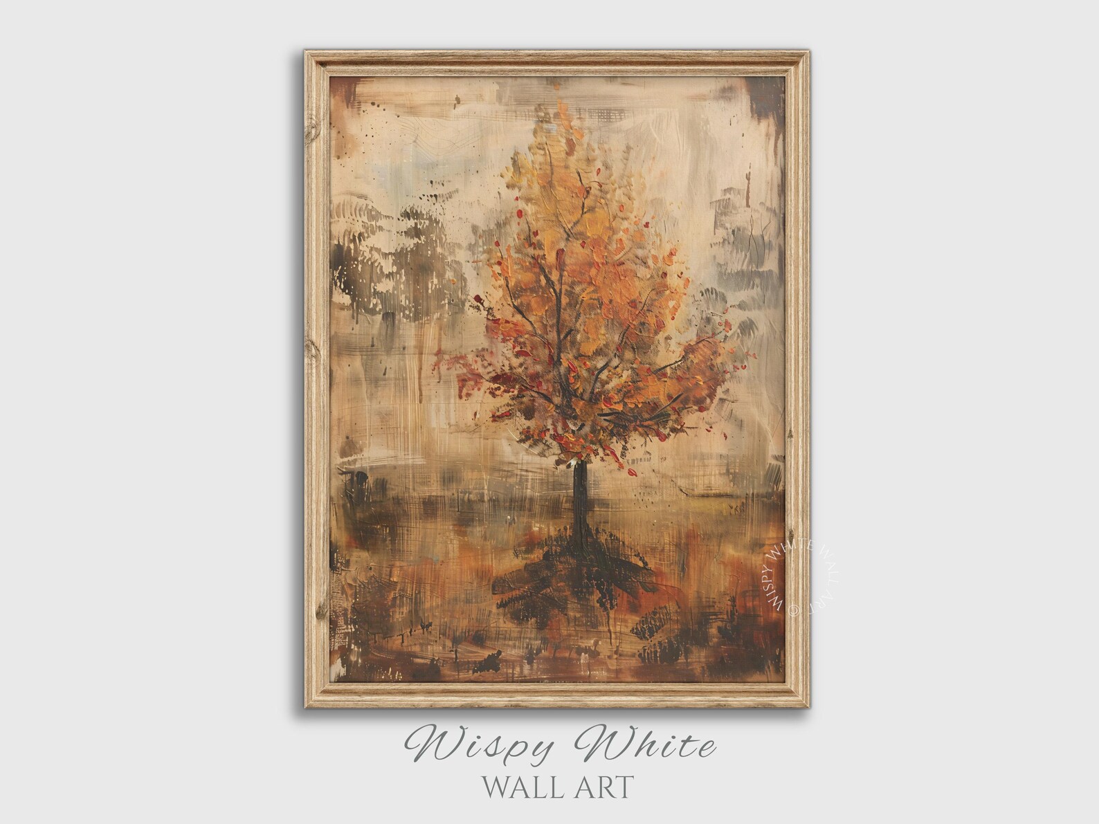 Printable Rustic Fall Tree Autumn Painting | Rustic Fall Digital ...