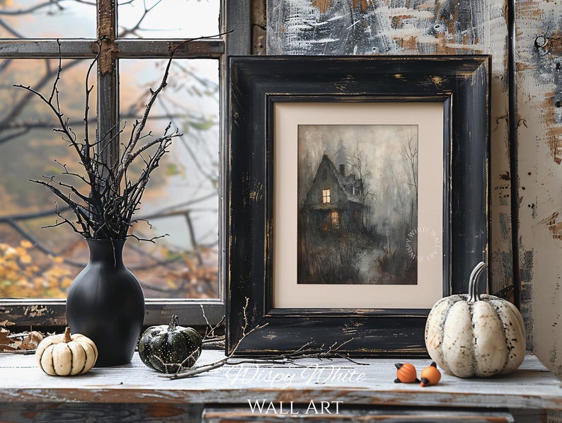Printable Haunted House Halloween Gift Vintage Digital Download Print ...