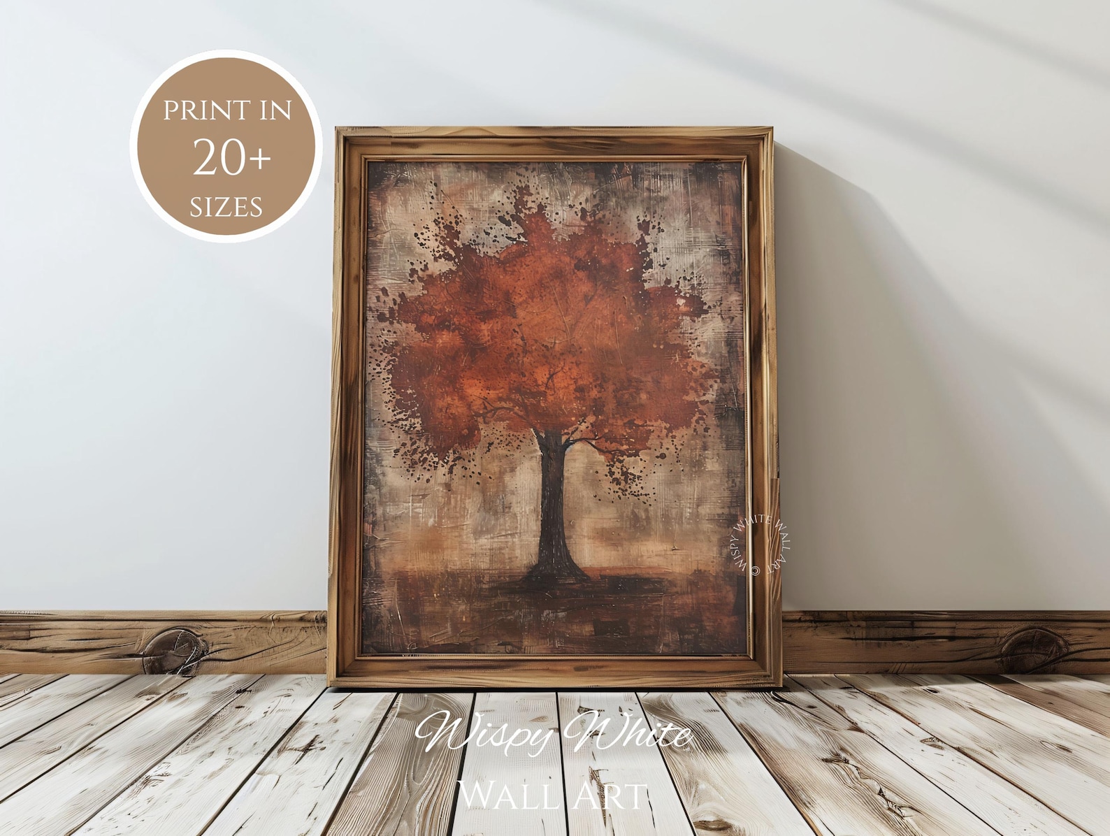Printable Rustic Autumn Fall Tree Painting | Rustic Fall Digital ...