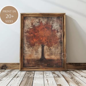 Printable Rustic Autumn Fall Tree Painting | Rustic Fall Digital ...