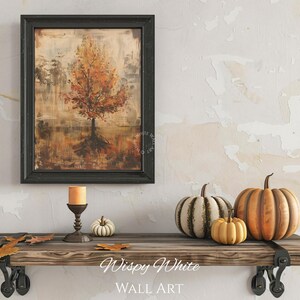 Printable Rustic Fall Tree Autumn Painting | Rustic Fall Digital ...