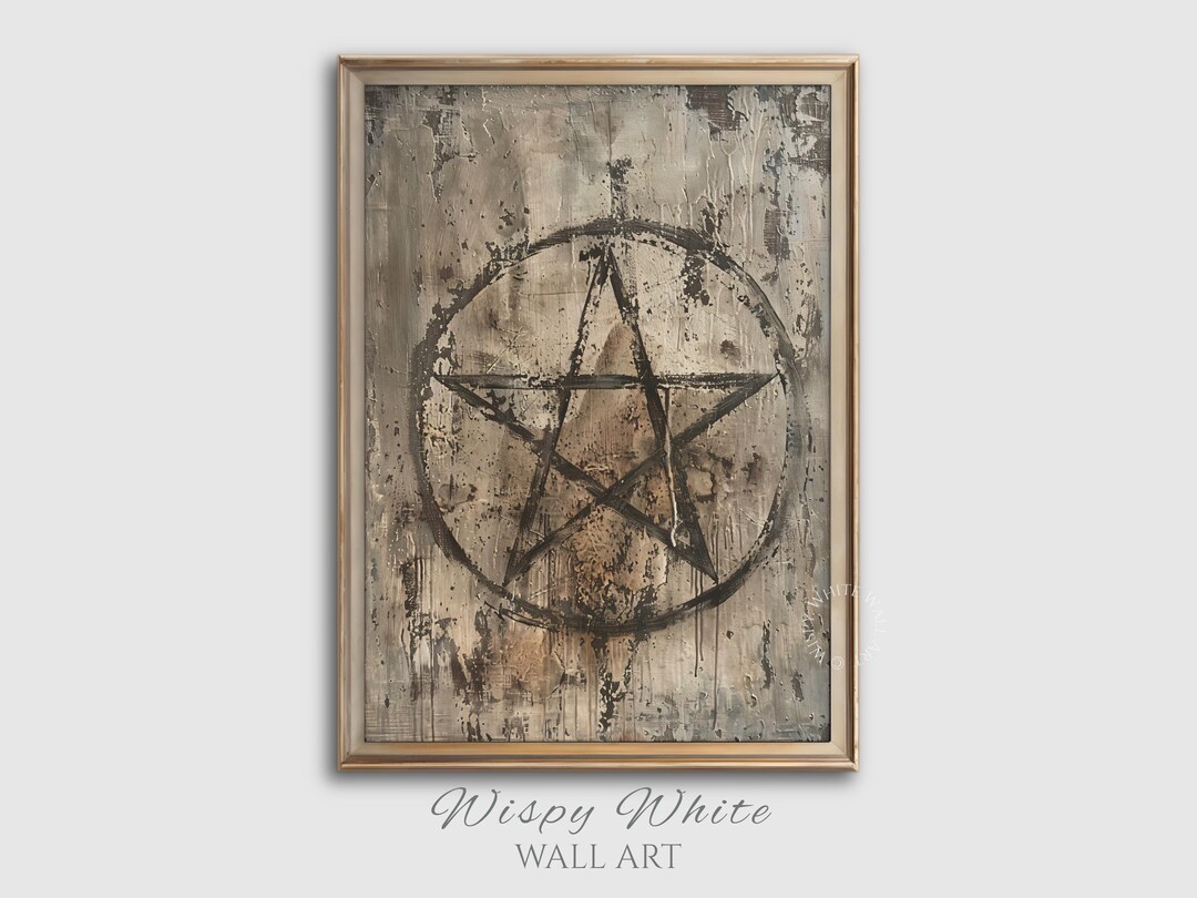 Printable Pentagram Pentacle Pagan Wiccan Art Gift | Rustic Halloween ...