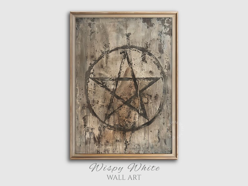 Printable Pentagram Pentacle Pagan Wiccan Art Gift | Rustic Halloween ...