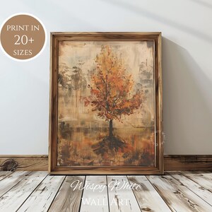 Printable Rustic Fall Tree Autumn Painting | Rustic Fall Digital ...