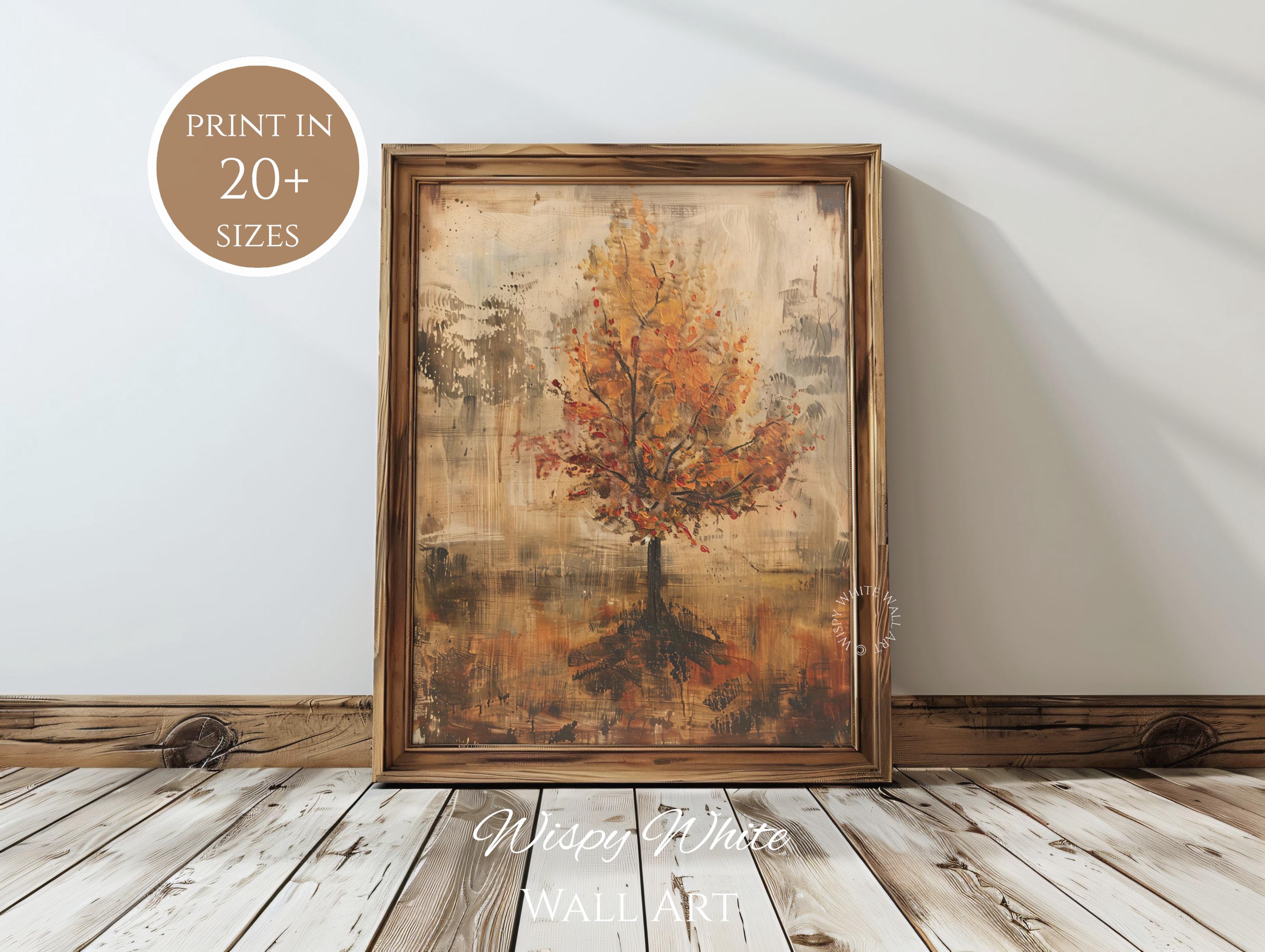 Printable Rustic Fall Tree Autumn Painting | Rustic Fall Digital ...