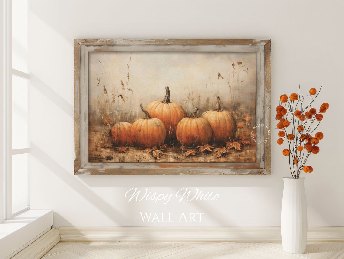 Rustic Autumn Pumpkin Digital Download Print Printable Fall Art Vintage ...