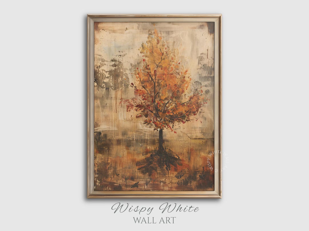 Printable Rustic Fall Tree Autumn Painting | Rustic Fall Digital ...