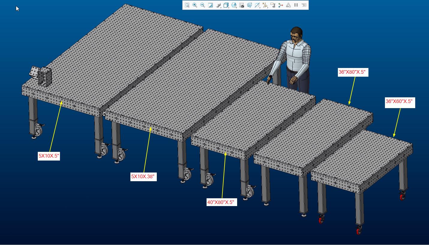 5x10x.38" Weld Table Industrial Heavy Duty Welding Fabrication and ...
