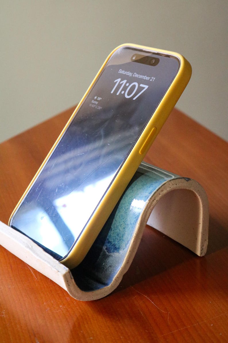Handcrafted Ceramic Cell Phone Stand: Recipe & Business Card Holder - Etsy