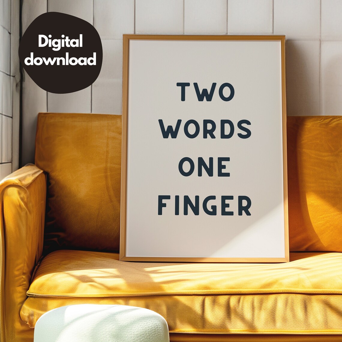 Two Words One Finger Print, Trendy Wall Art, Typography Poster ...
