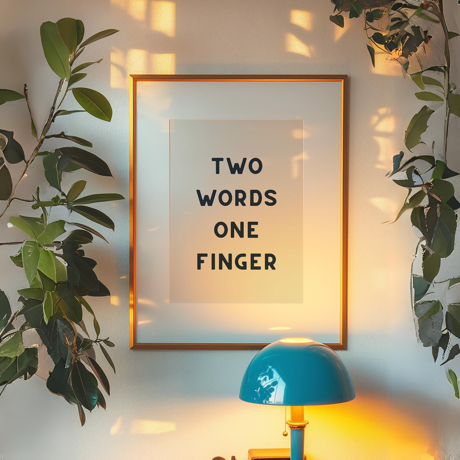 Two Words One Finger Print, Trendy Wall Art, Typography Poster ...