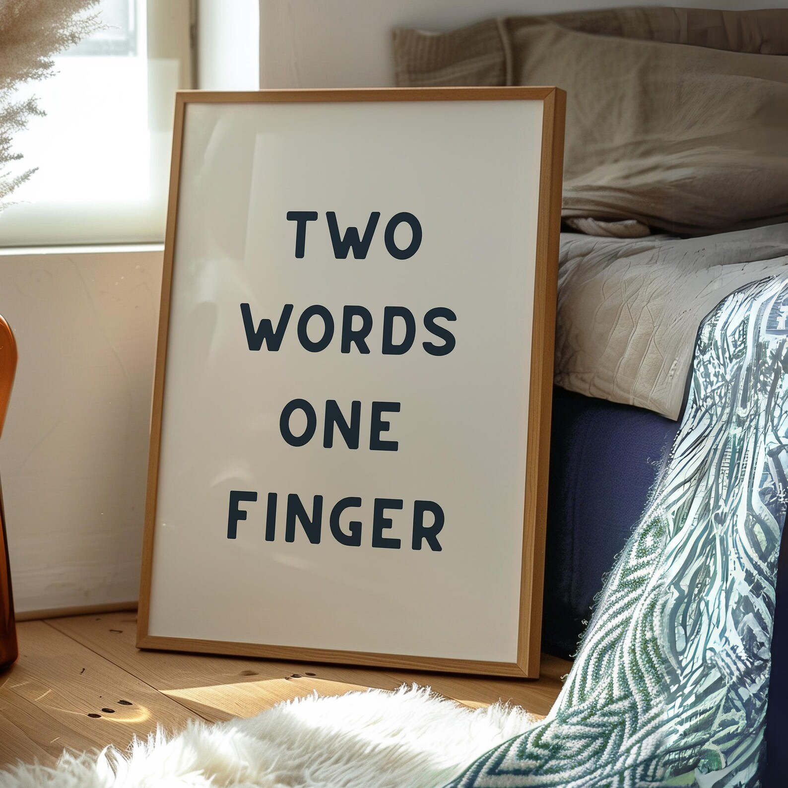 Two Words One Finger Print, Trendy Wall Art, Typography Poster ...