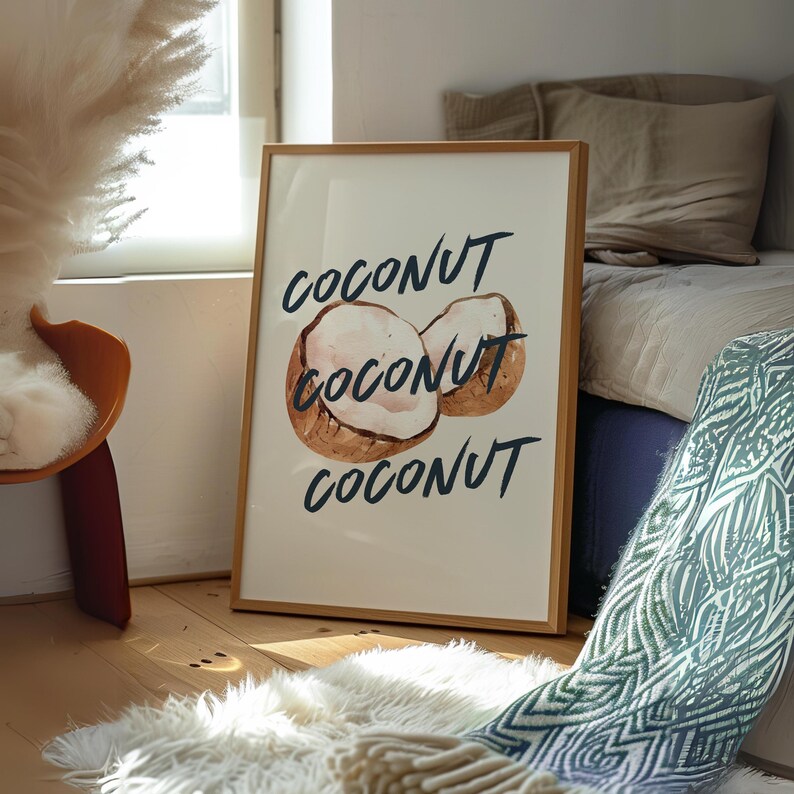 Coconut Coconut Coconut Print, Digital Print, Trendy Wall Art ...