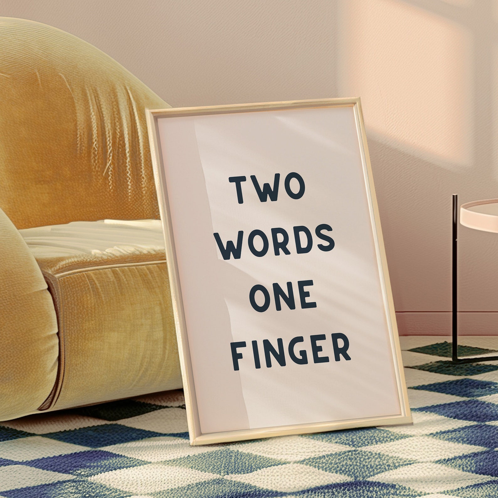 Two Words One Finger Print, Trendy Wall Art, Typography Poster ...