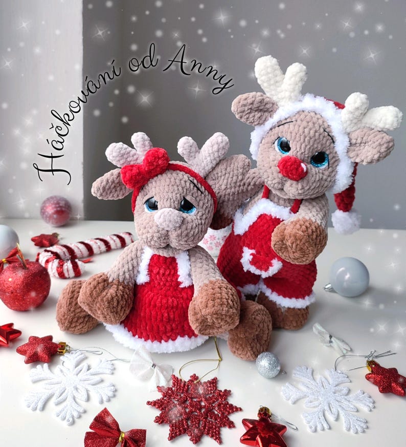 Crochet Pattern for the Christmas Reindeers Max and Nina - Etsy