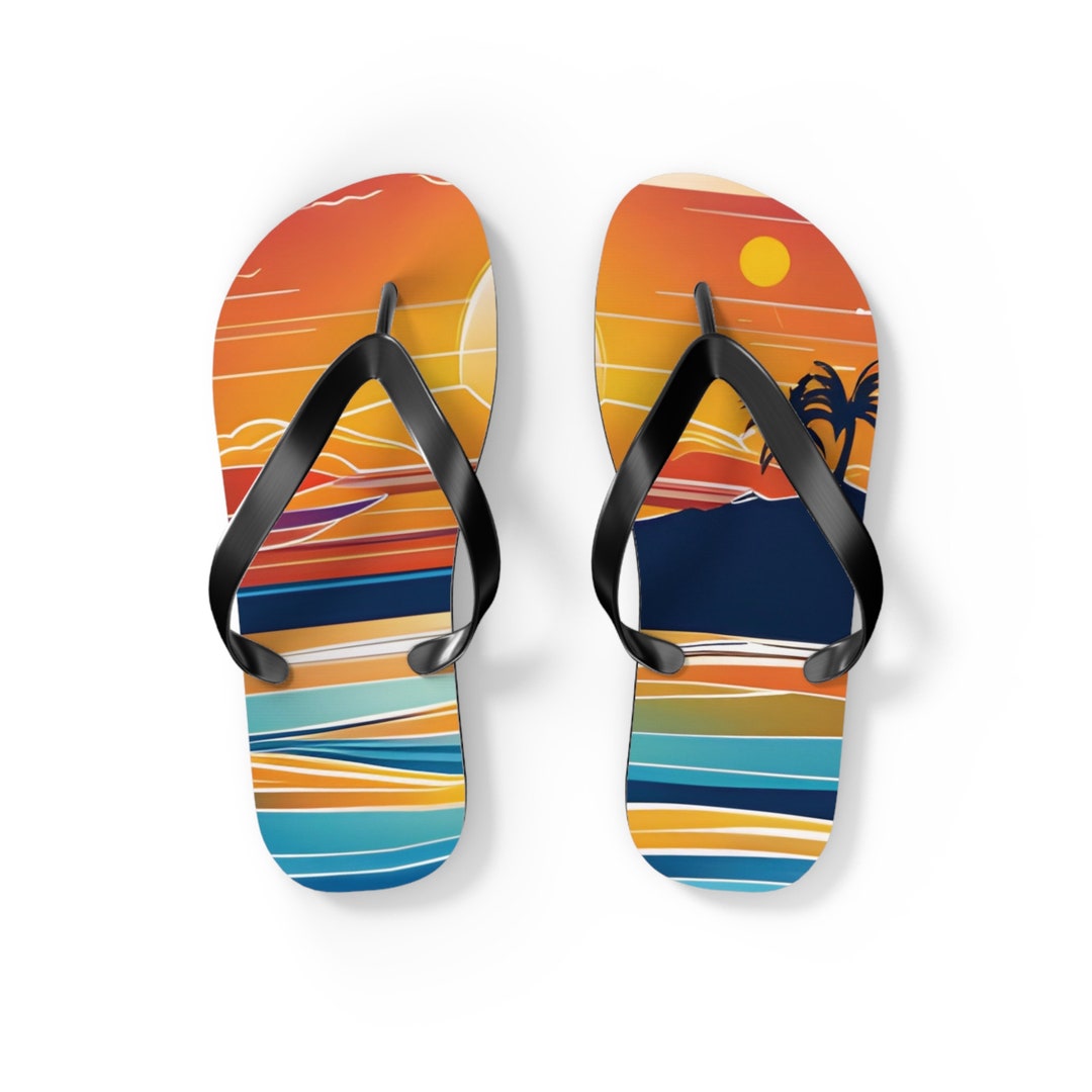Sun and Water Flip Flops - Etsy