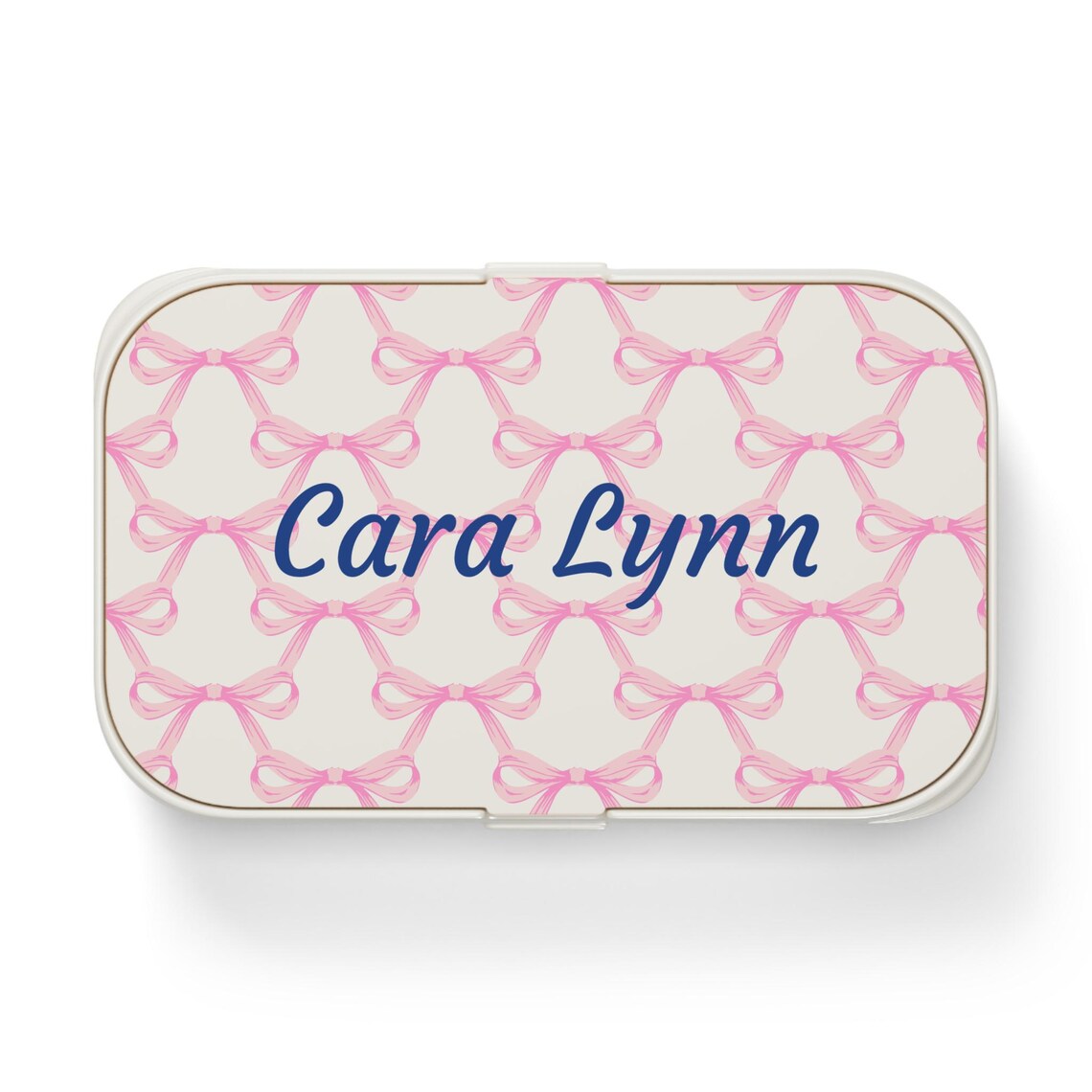Personalized Bento Lunch Box With Pink Bows, Cute Lunch Container for ...