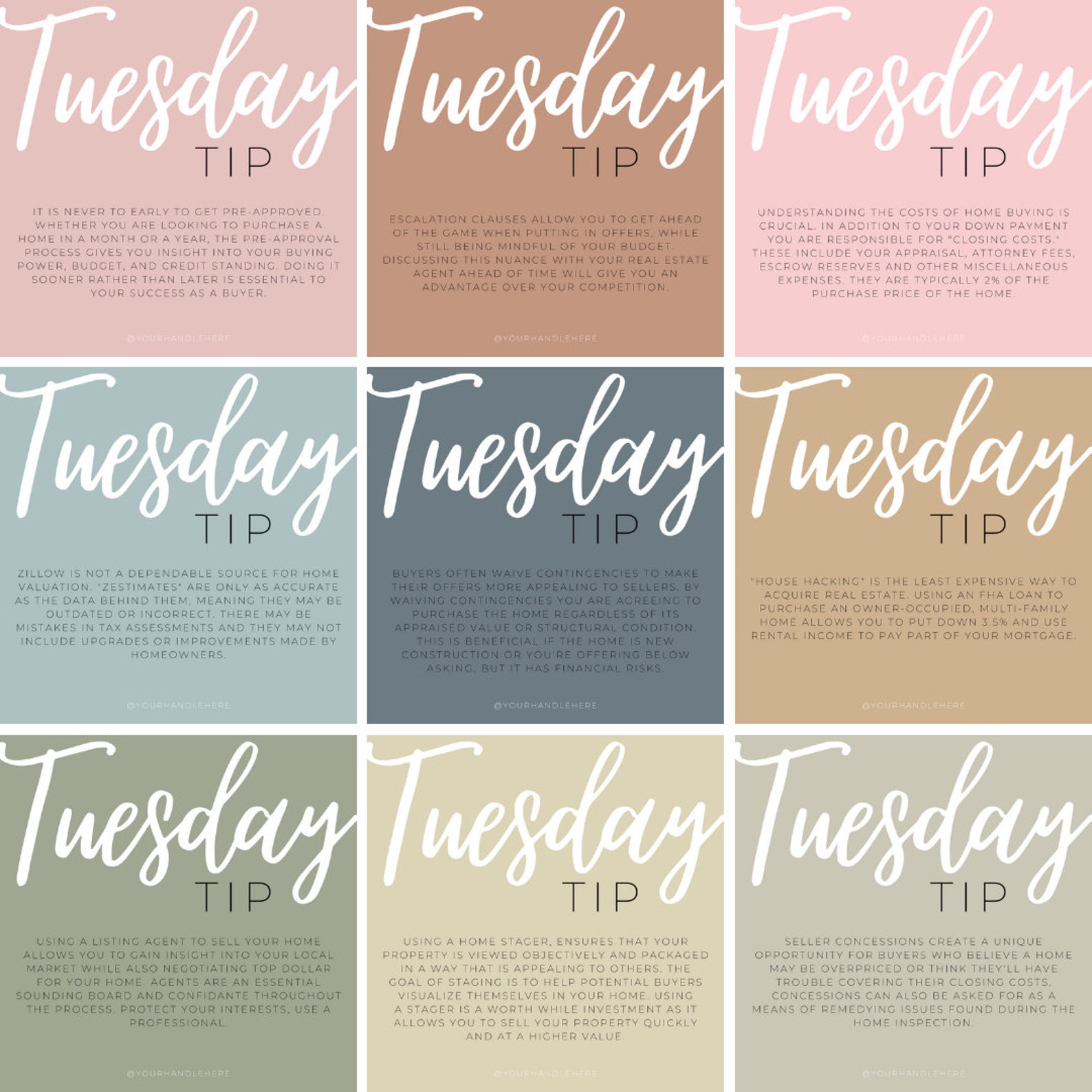 Tip Tuesday Real Estate Bundle | Neutral Real Estate Templates | Home ...