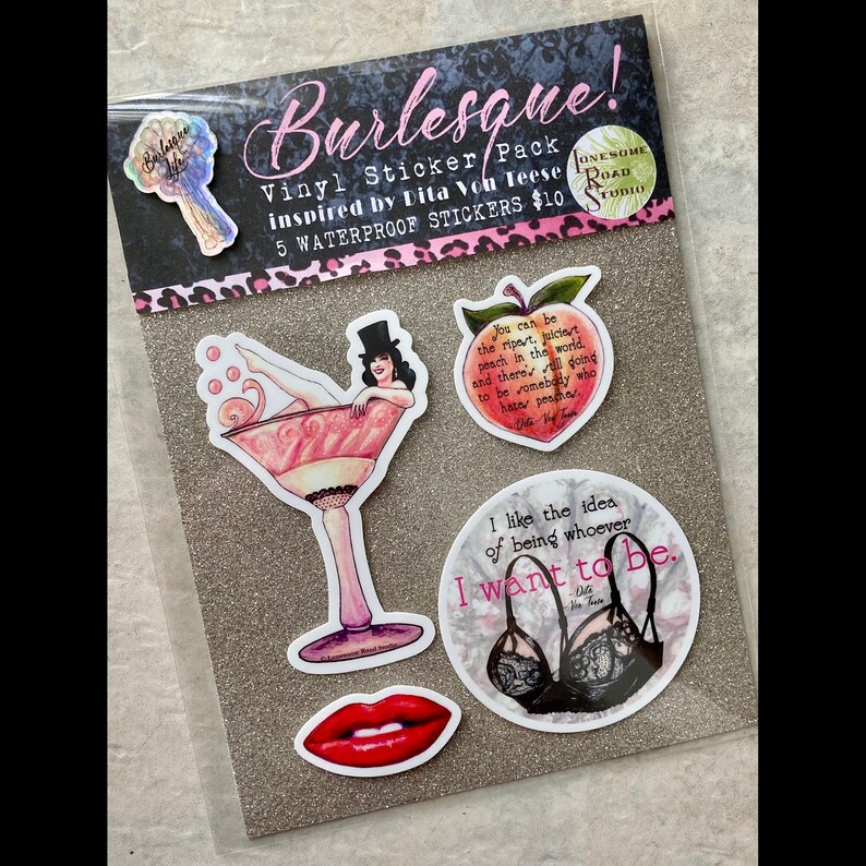 Burlesque Vinyl Sticker 5 Pack Inspired by Dita Von Teese | Etsy