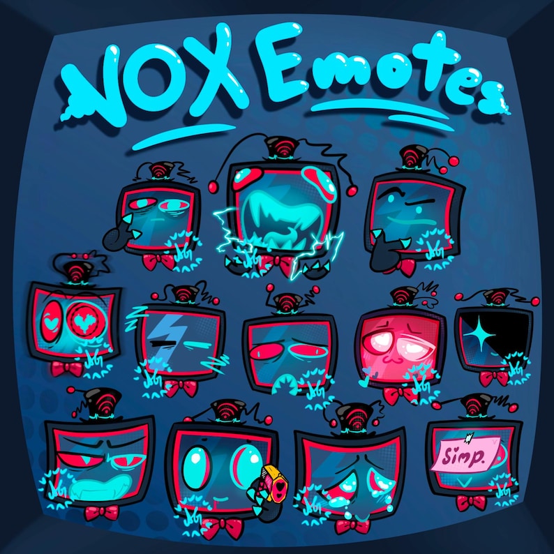HUGE Hazbin Vox Emote Pack! 44 Emojis (digital Download) - Etsy
