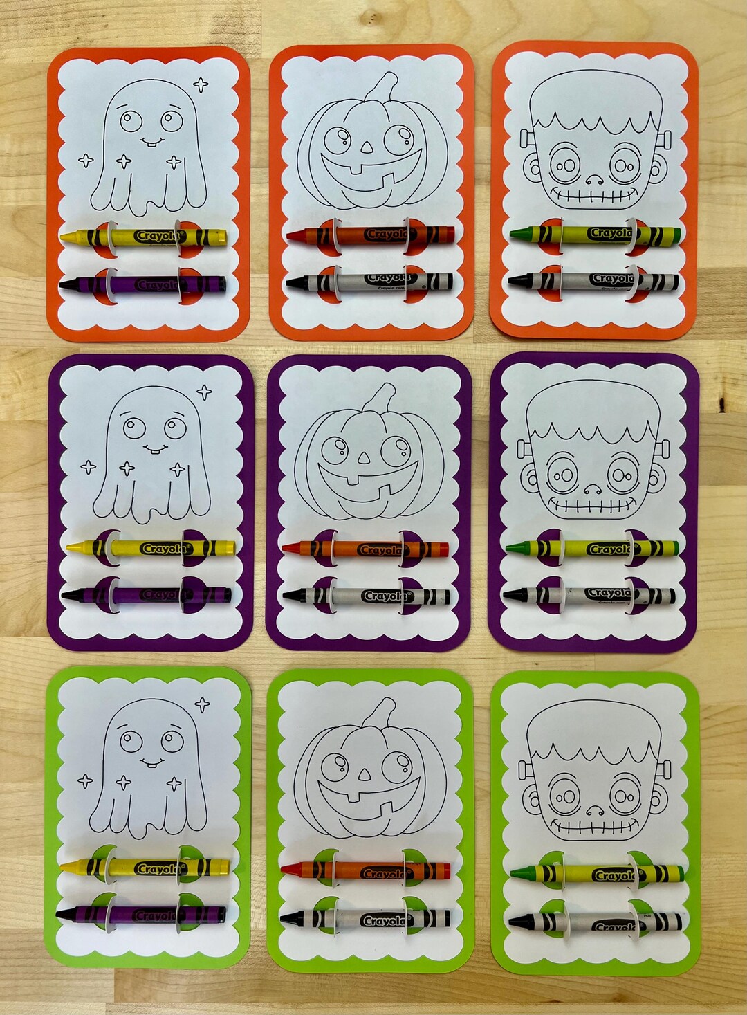 Halloween Coloring Pages With Crayons - Etsy