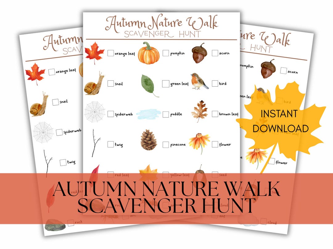 Autumn Nature Walk Scavenger Hunt | Fall Outdoor Activity for Kids ...