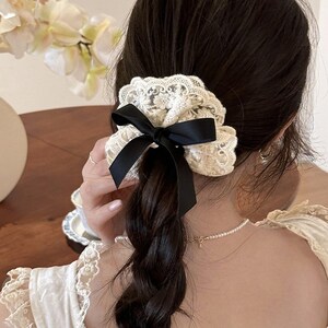 Lace Scrunchie Lace Bow Scrunchie Hair Accessories Hair Bands Gifts for ...