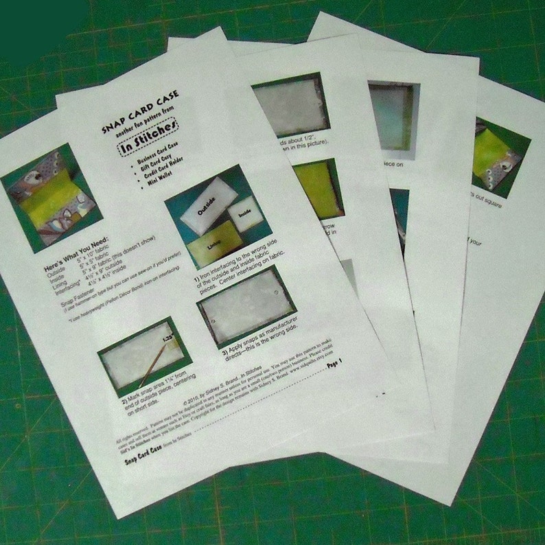 Snap Card Case PDF Pattern-tutorial-easy Instructions - Etsy
