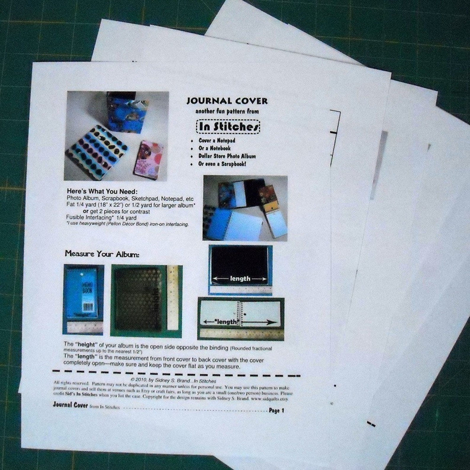 Journal Cover PDF Pattern EASY Instructions-tutorial to Cover Any Album ...