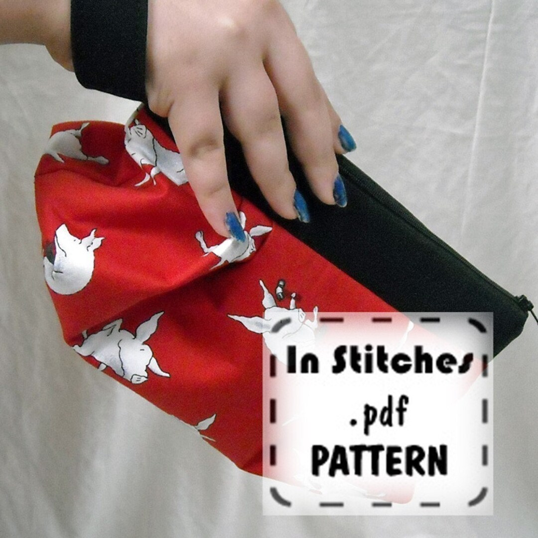 Zipper Wristlet PDF Purse Pattern Pleated Gathered Clutch EASY ...