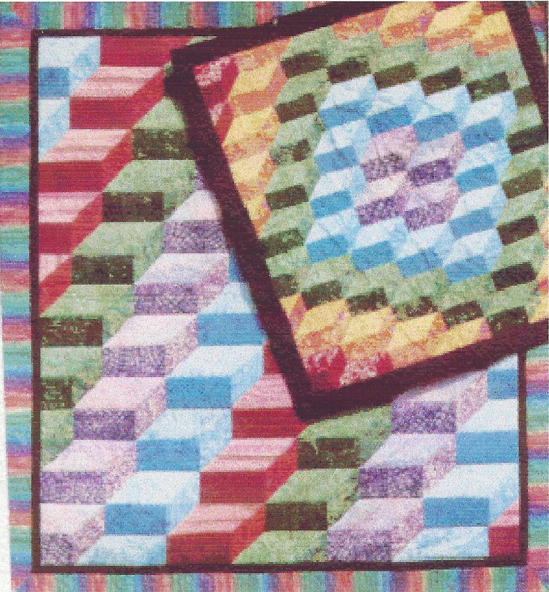Rainbow Stairsteps Art Quilt PDF Pattern Easy Corners Row Layout - Etsy