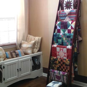 The Ladderrack Quilt Display Stand and Blanket Ladder, Rack Holds up to ...