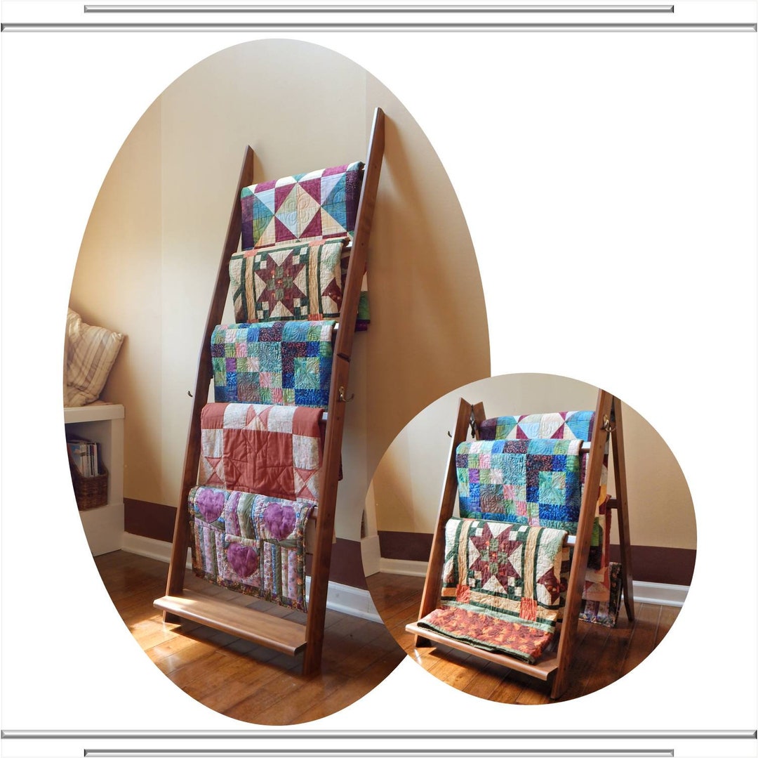 The Ladderrack Quilt Display Stand and Blanket Ladder, Rack Holds up to ...