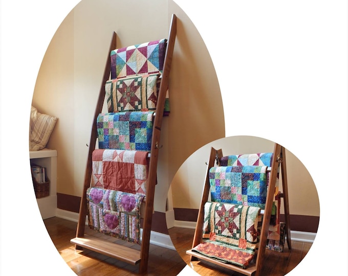 72" Tall Cherry Ladder Quilt Rack, Available in 26", 28", 30" Widths ...